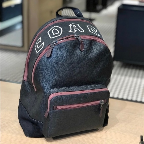 Coach | Bags | Nwt Coach Leather Gothic Black Backpack | Poshmark